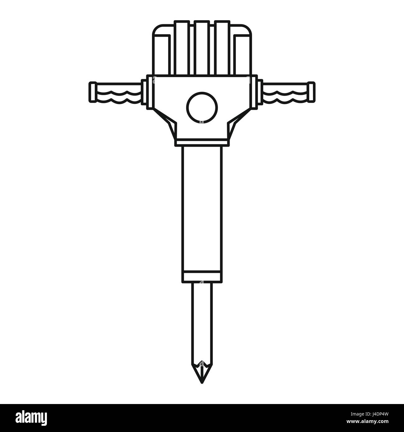 Black line construction jackhammer icon hi-res stock photography and ...