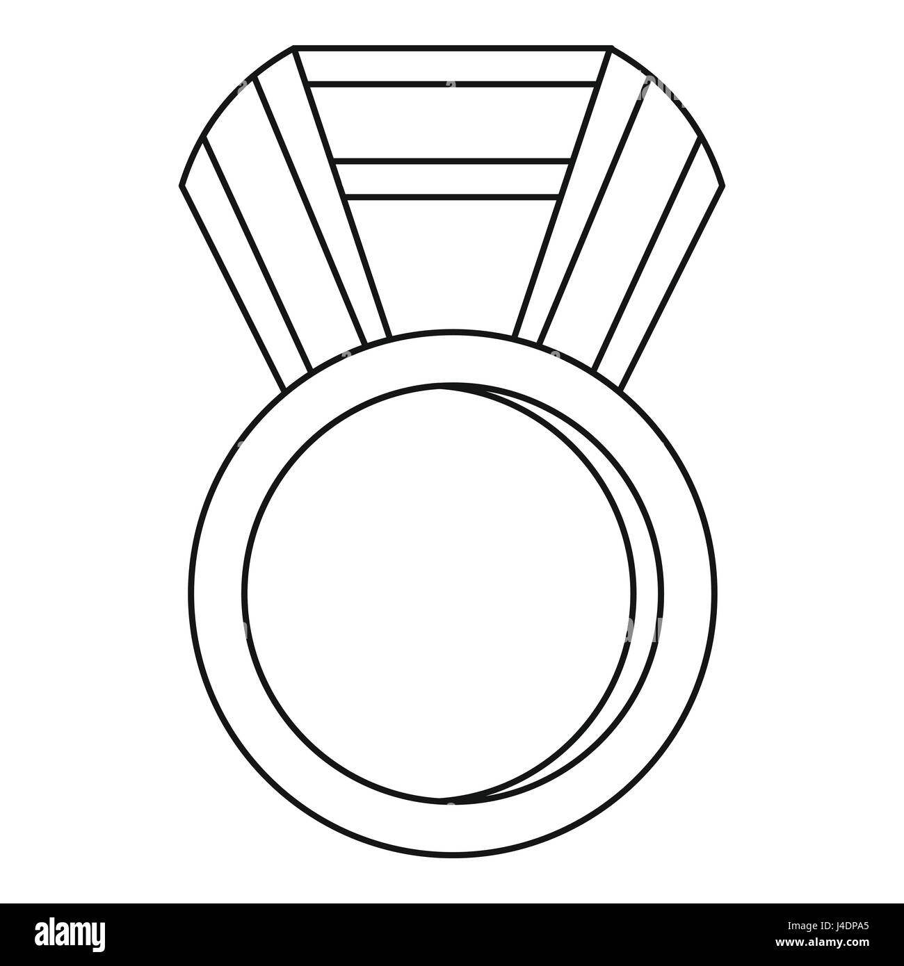 Round medal icon, outline style Stock Vector Image & Art - Alamy