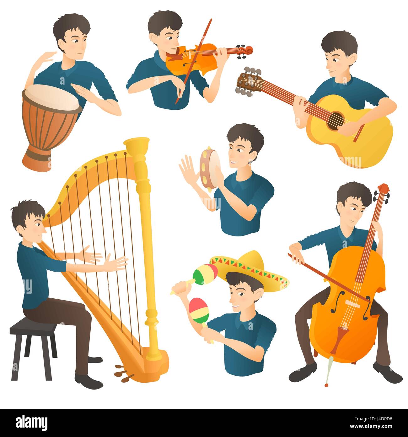Musician concept set, cartoon style Stock Vector Image & Art - Alamy