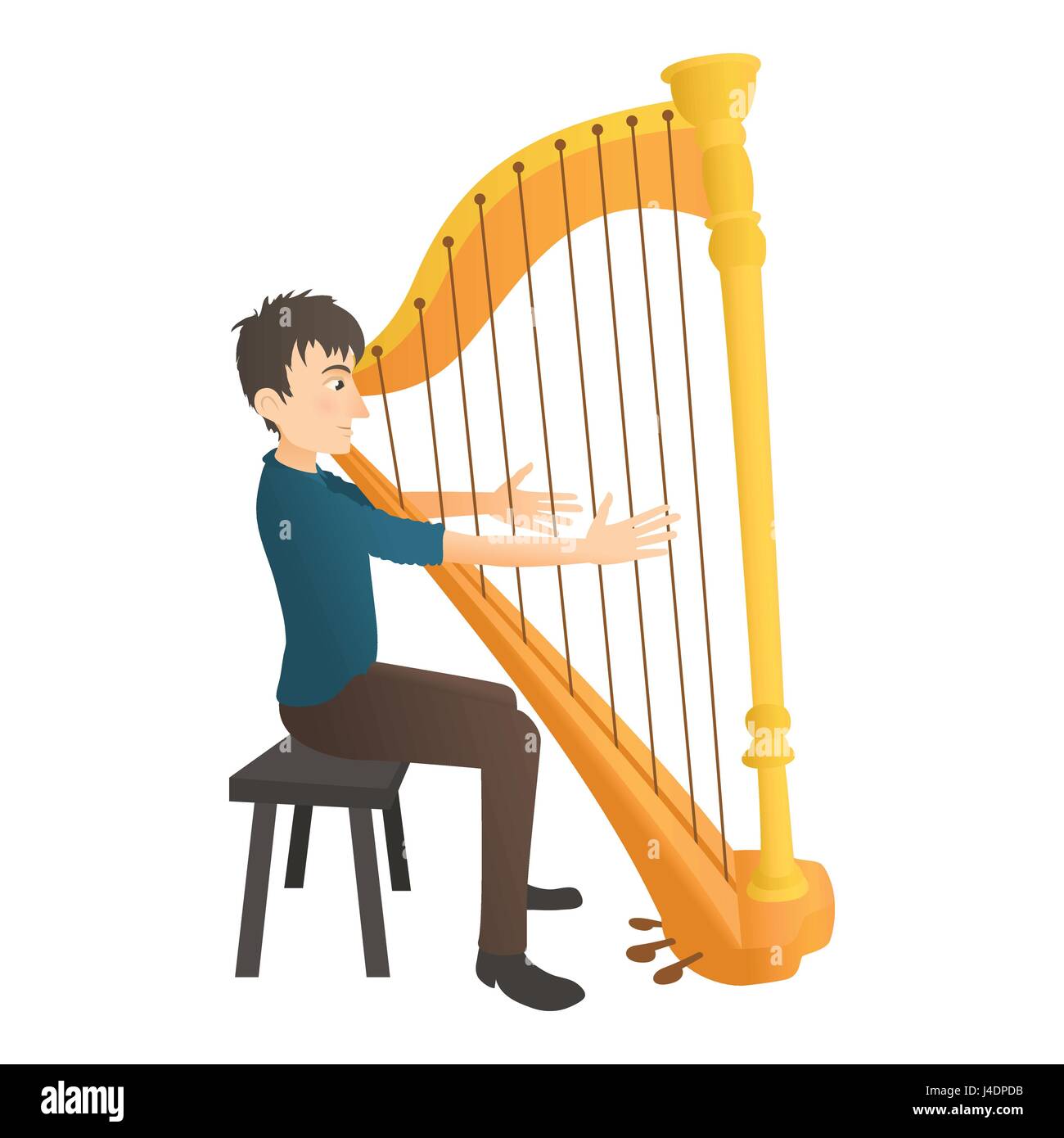 Harp instrument man Stock Vector Images - Alamy