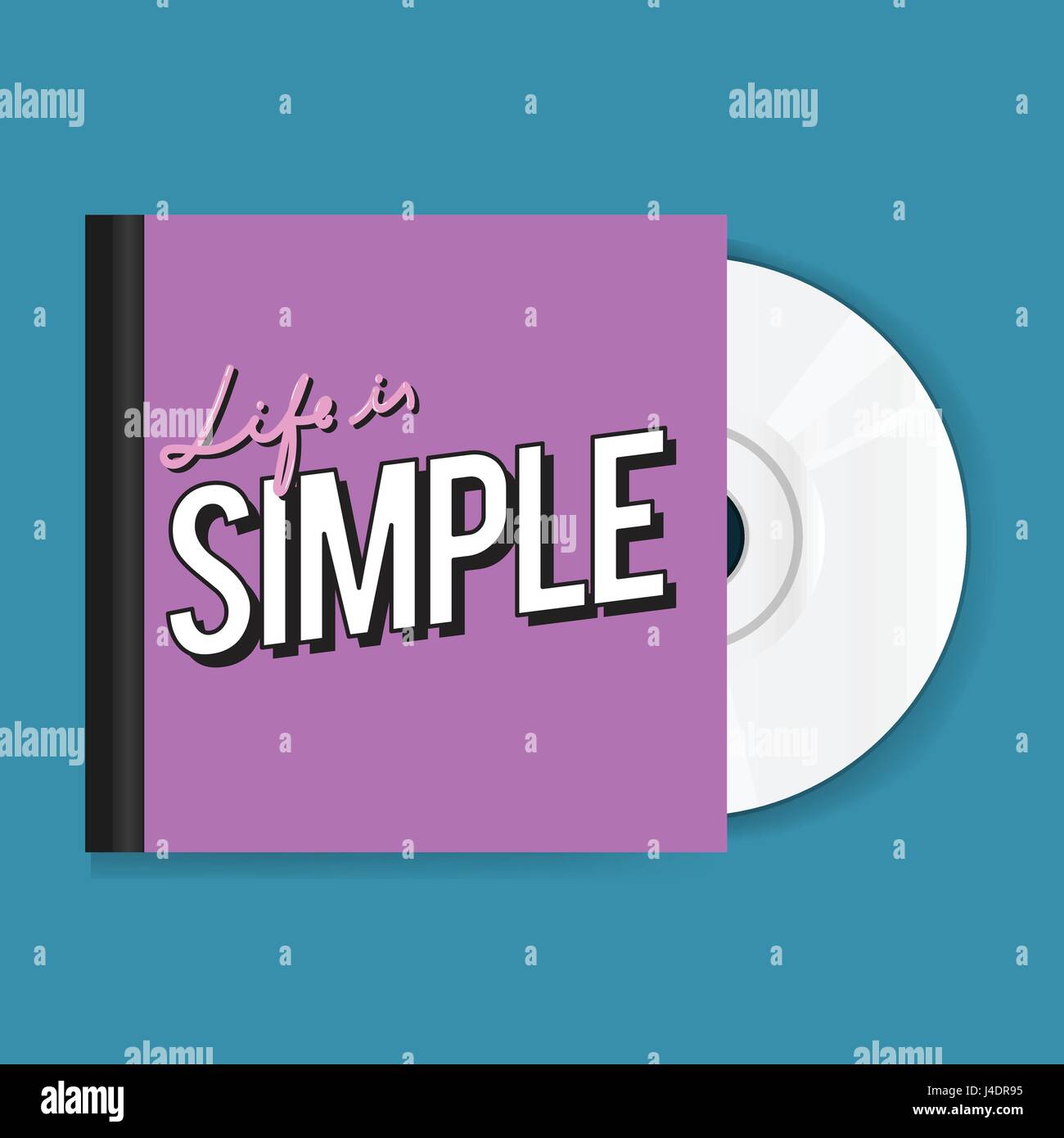 Music CD Disc with Cover Icon Illustration Vecto Stock Vector Image ...