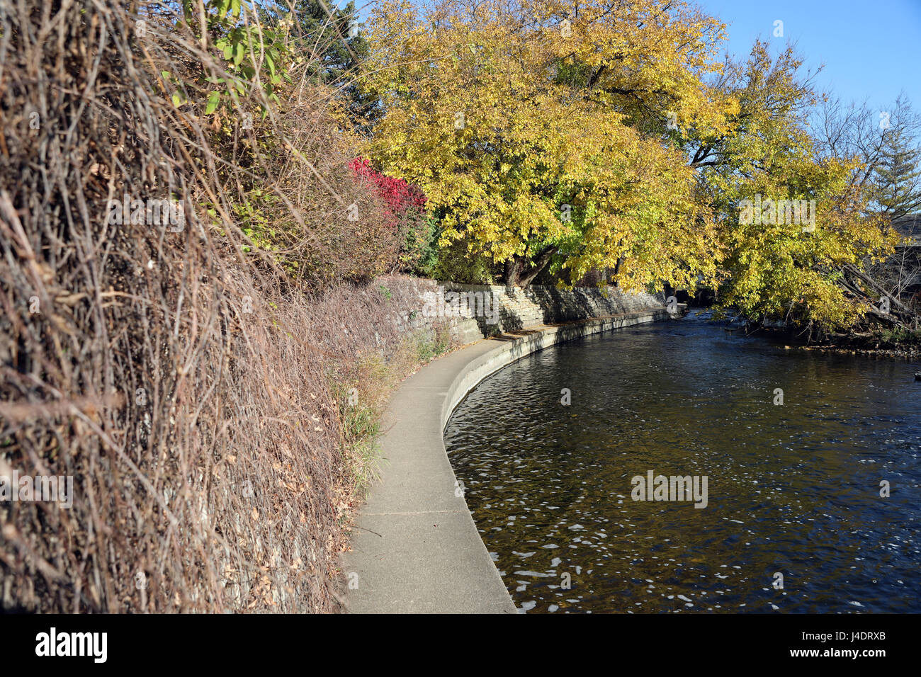 Fall at the river-walk in Naperville Stock Photo - Alamy
