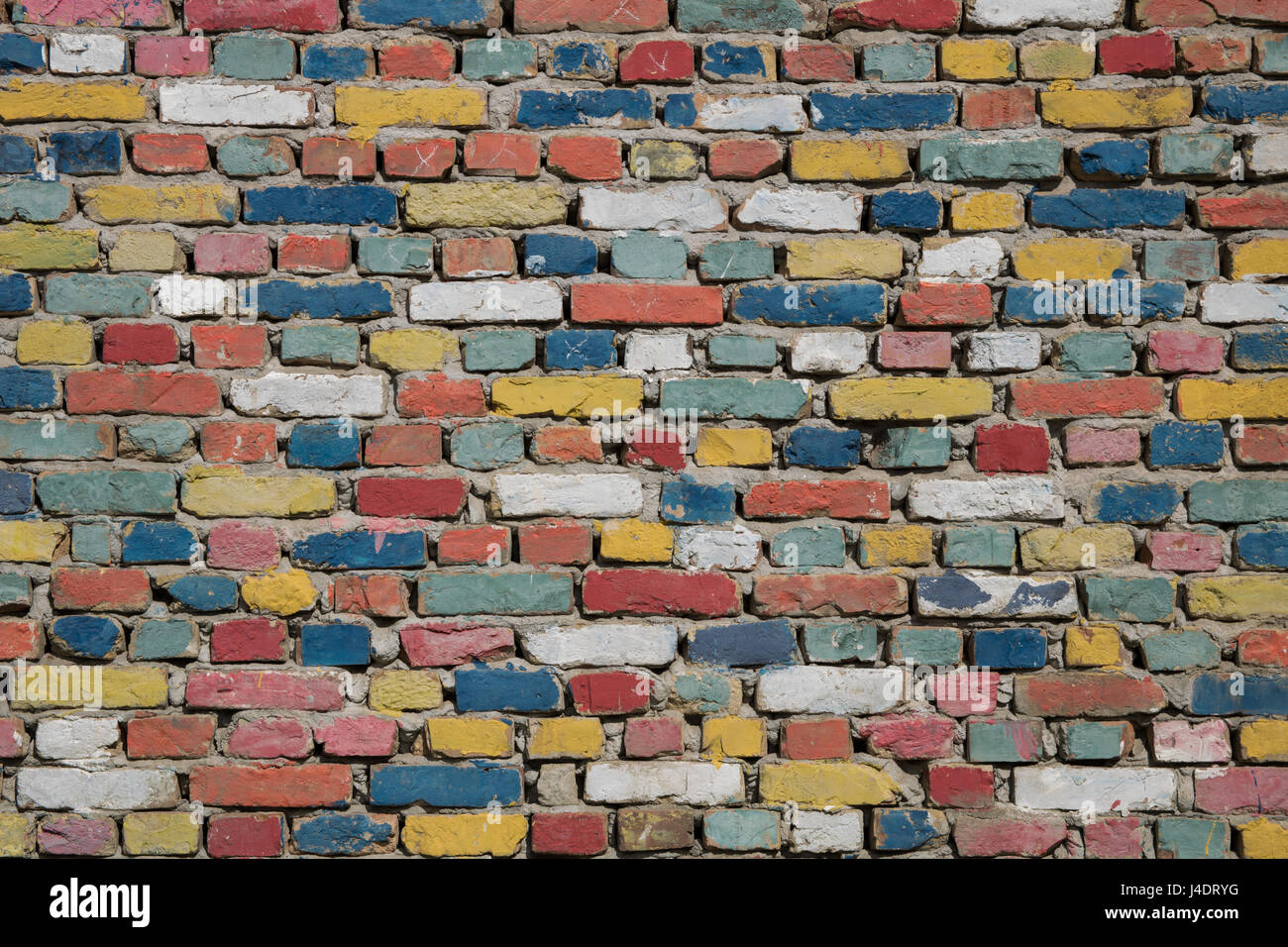 Colourful bricks texture Stock Photo - Alamy