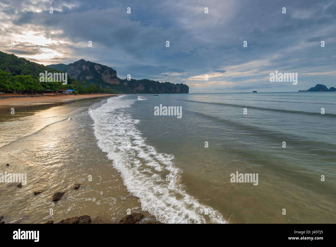 Dark rain sky and calm sea, beautiful scenery Stock Photo - Alamy
