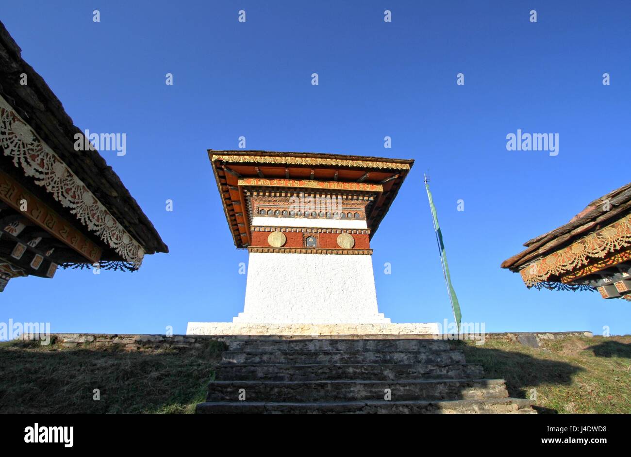 The top of 108 chortens (stupas) , the memorial in honour of the ...