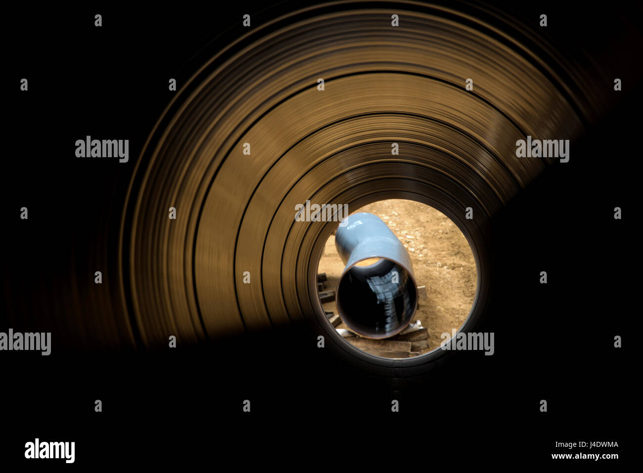 Inside view of pipeline construction Stock Photo - Alamy