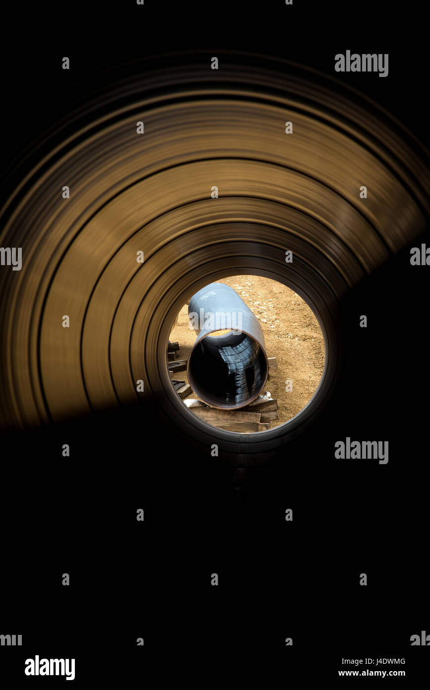 Inside view of pipeline construction Stock Photo - Alamy