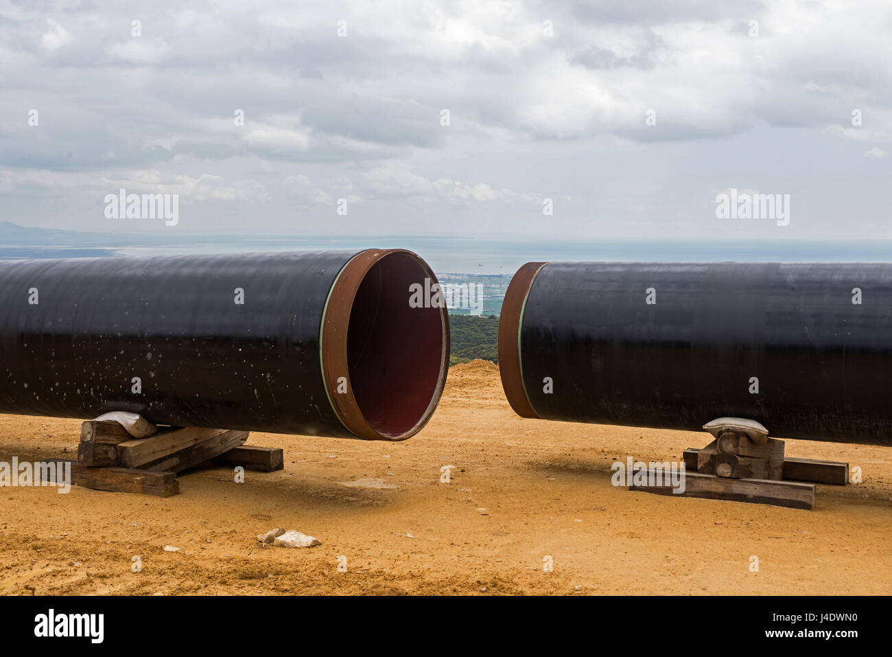 Gas pipeline construction Stock Photo - Alamy