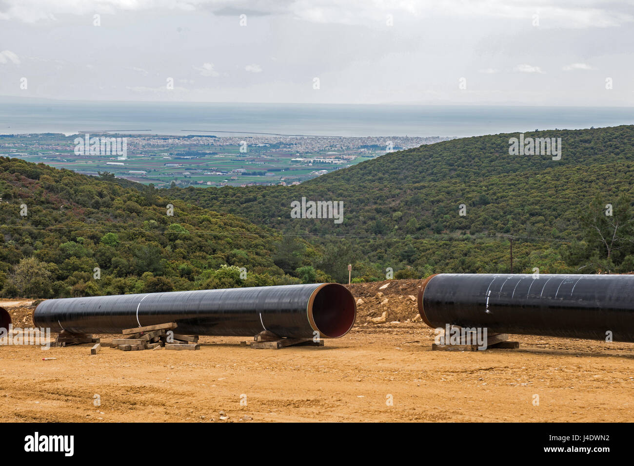 Gas pipeline construction in Greece Stock Photo - Alamy