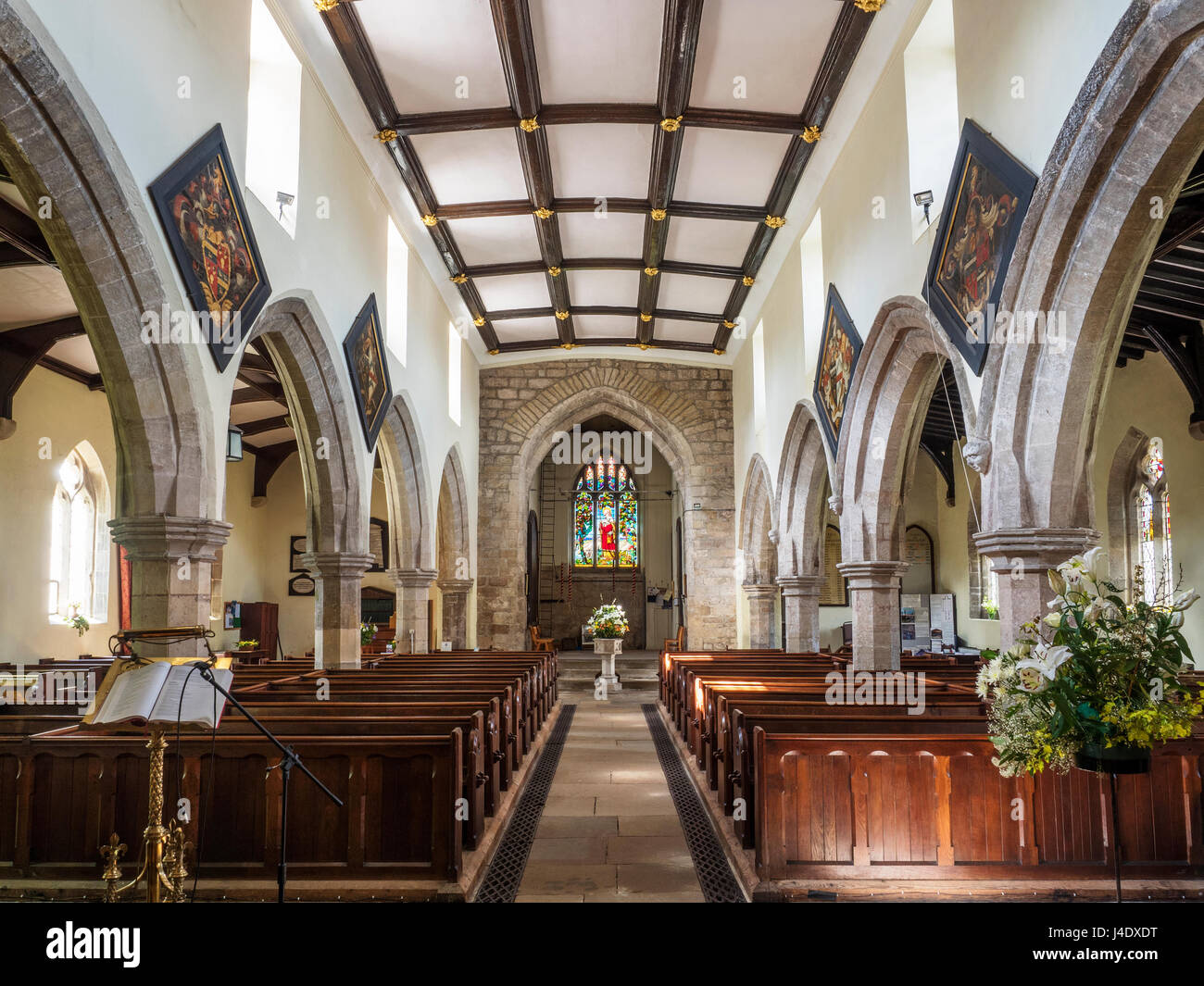 Interior of the Church of St Andrew at Aldborough near Boroughbridge ...