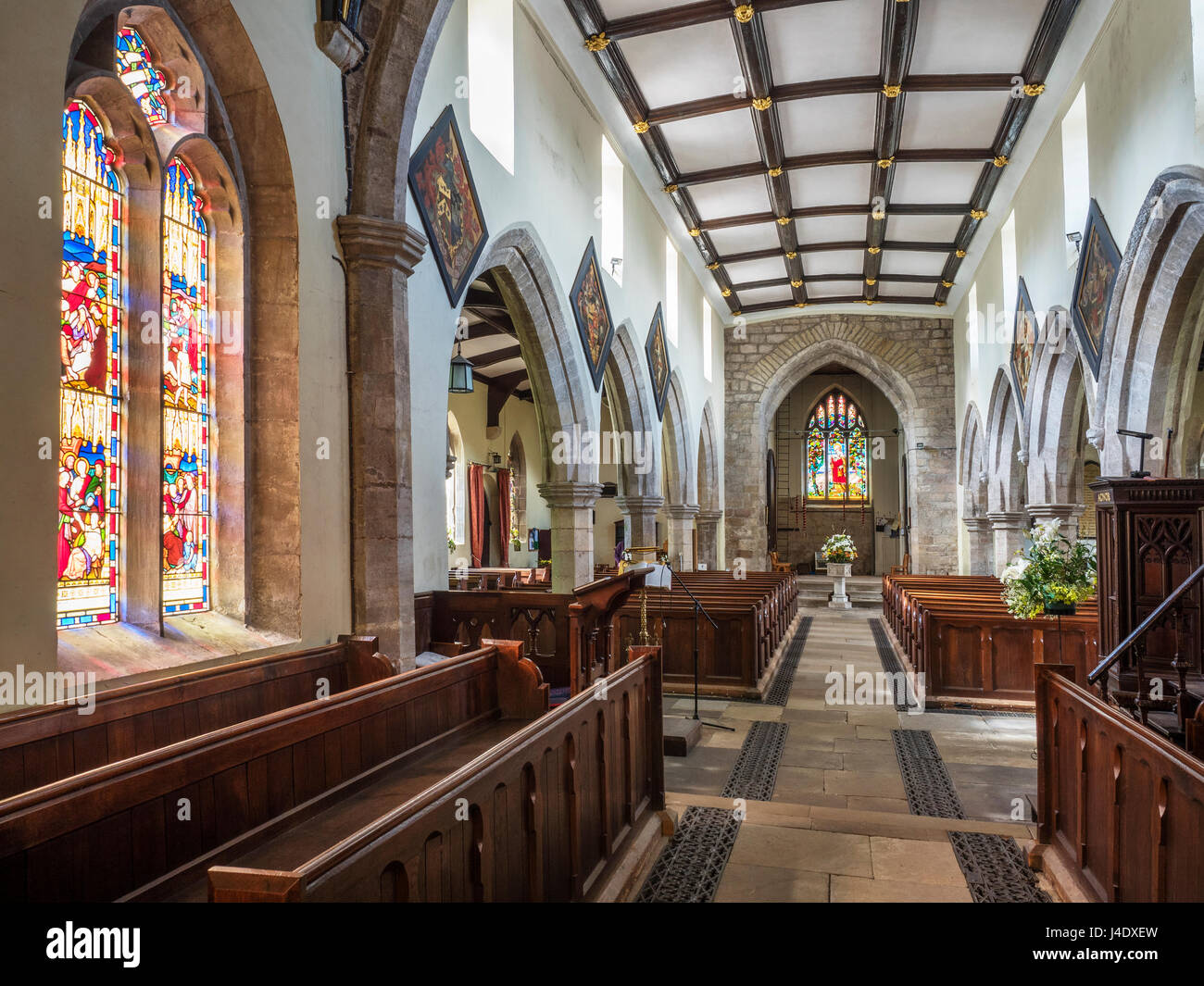 Interior of the Church of St Andrew at Aldborough near Boroughbridge ...