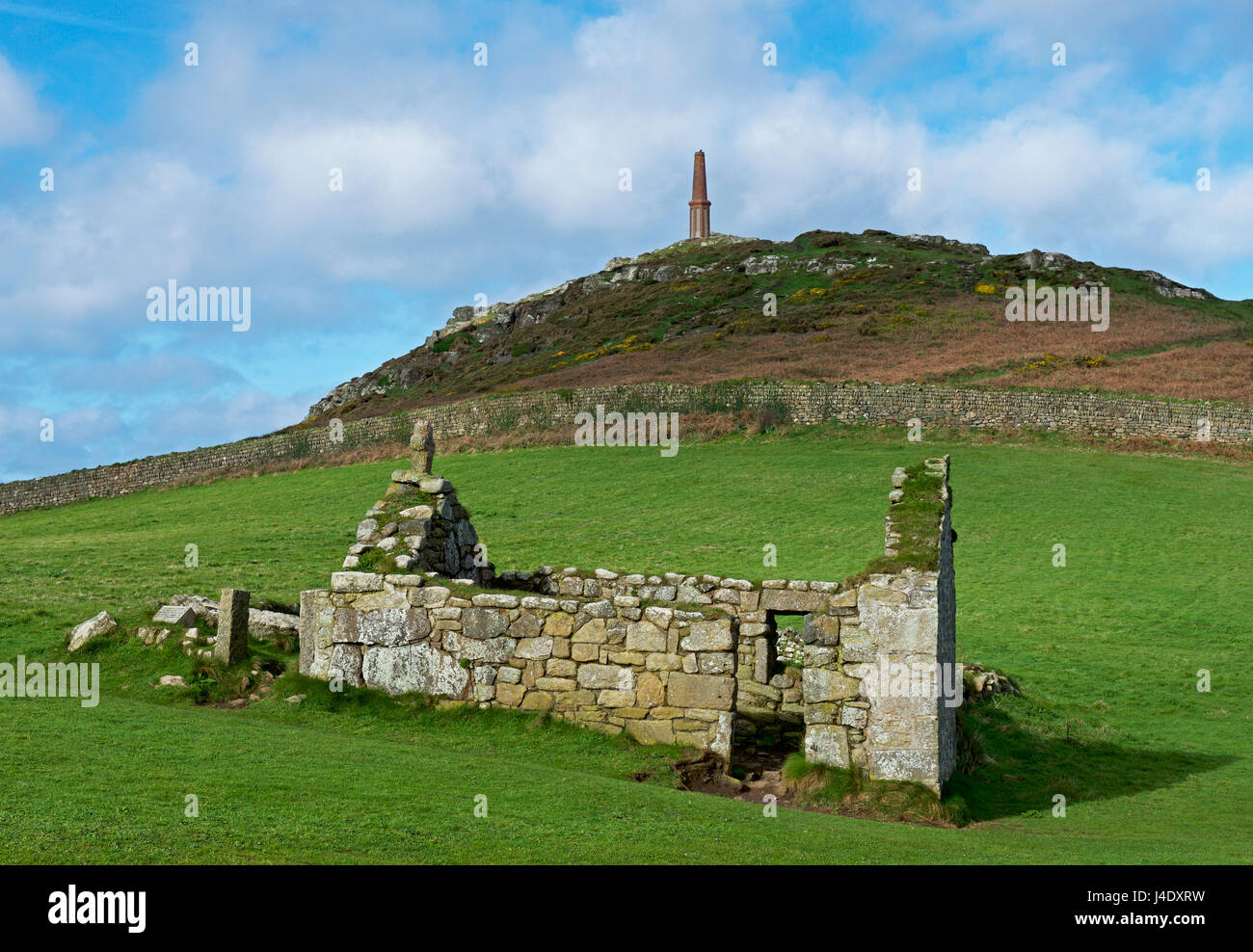 The ruins of St Helen's Oratory, a tiny chapel at Cape Cornwall ...