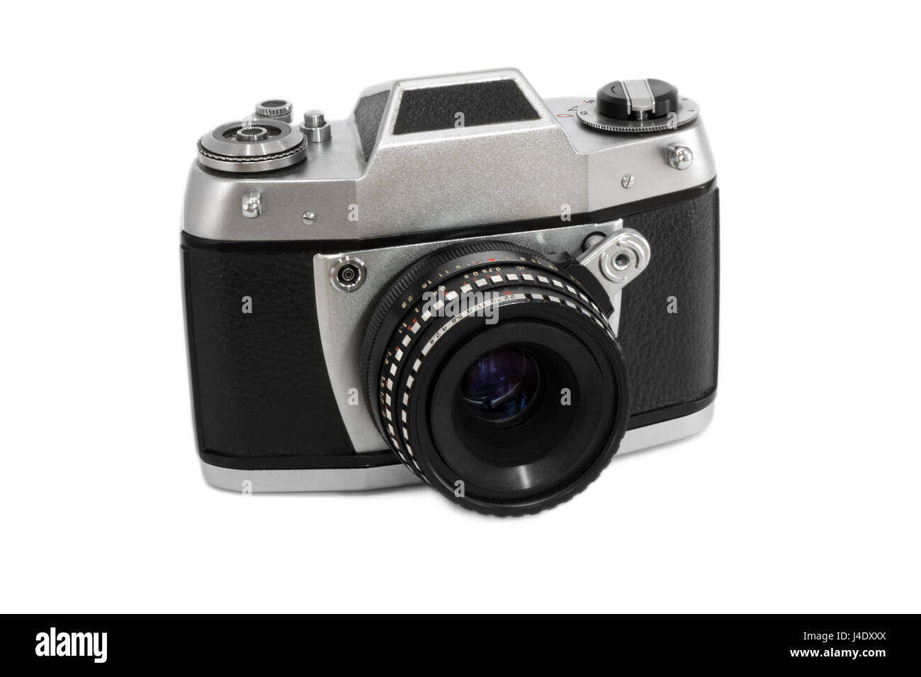 Old, retro analog photo camera isolated on white Stock Photo - Alamy
