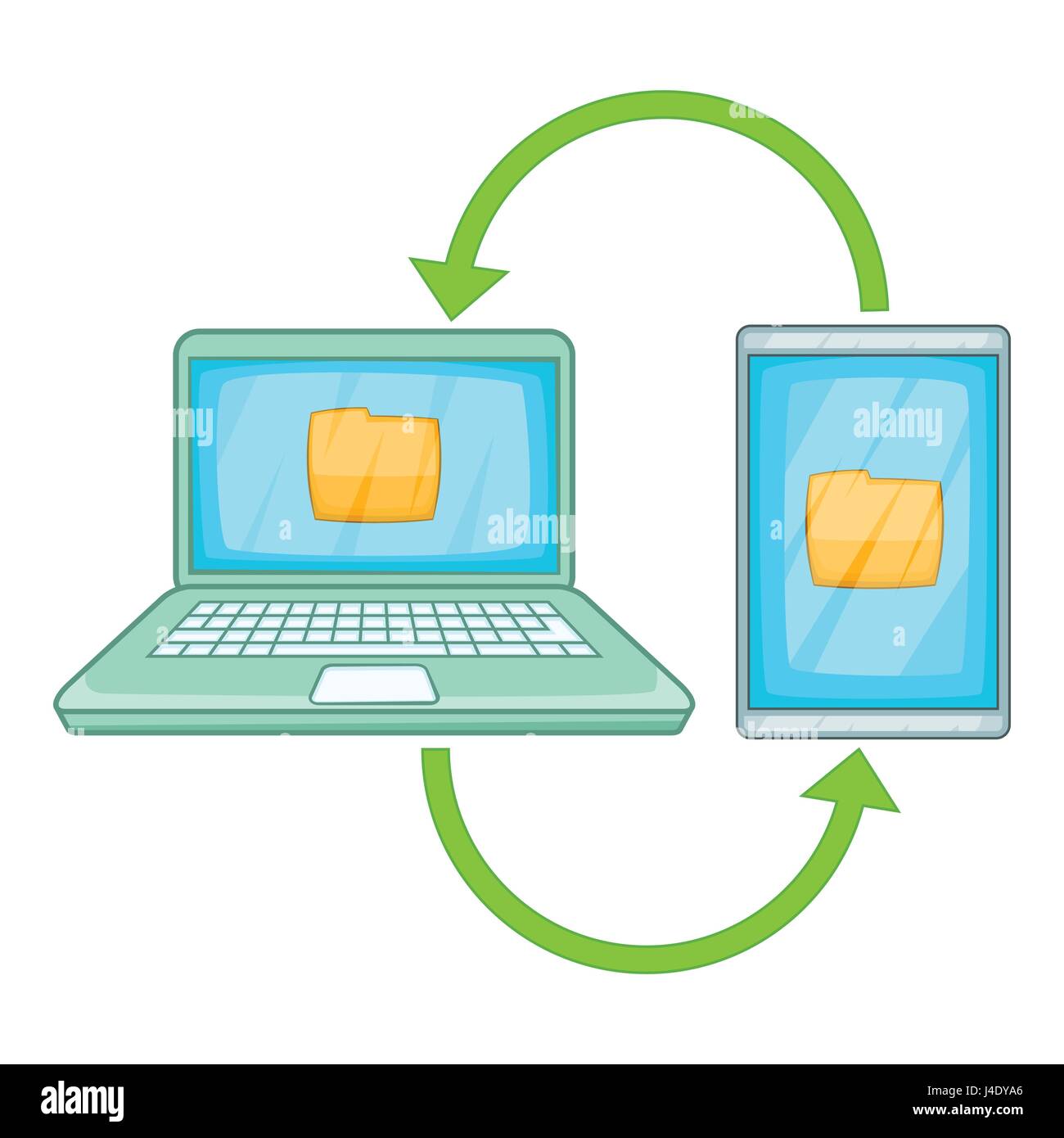 Mobile data synchronization icon, cartoon style Stock Vector Image ...