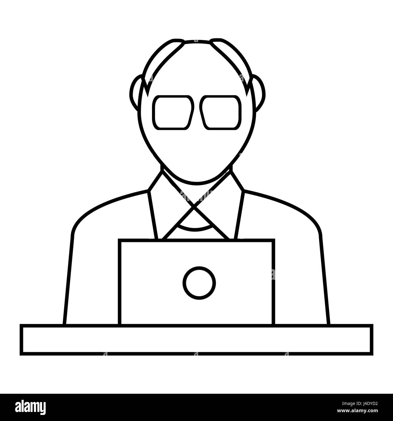 Male consultant icon, outline style Stock Vector Image & Art - Alamy