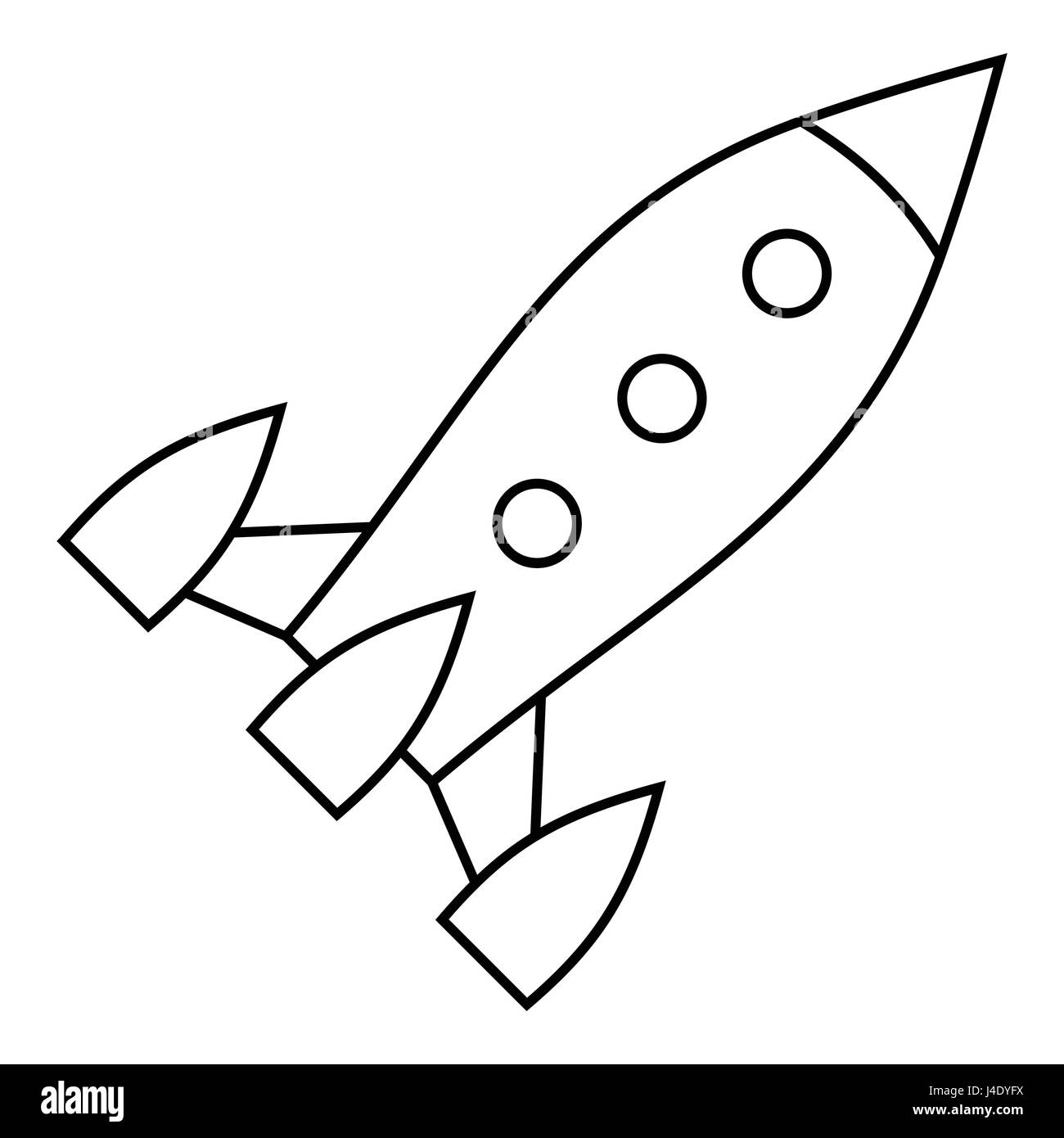 Aircraft rocket icon, outline style Stock Vector Image & Art - Alamy