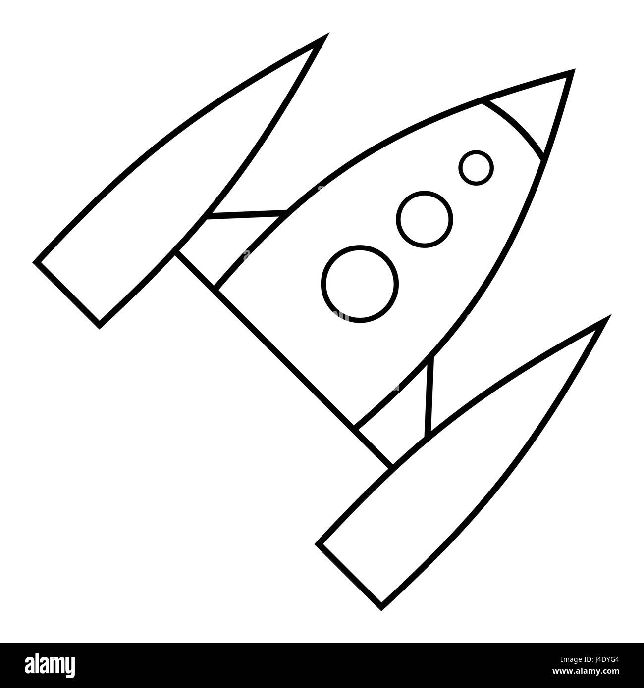 Space rocket icon, outline style Stock Vector Image & Art - Alamy