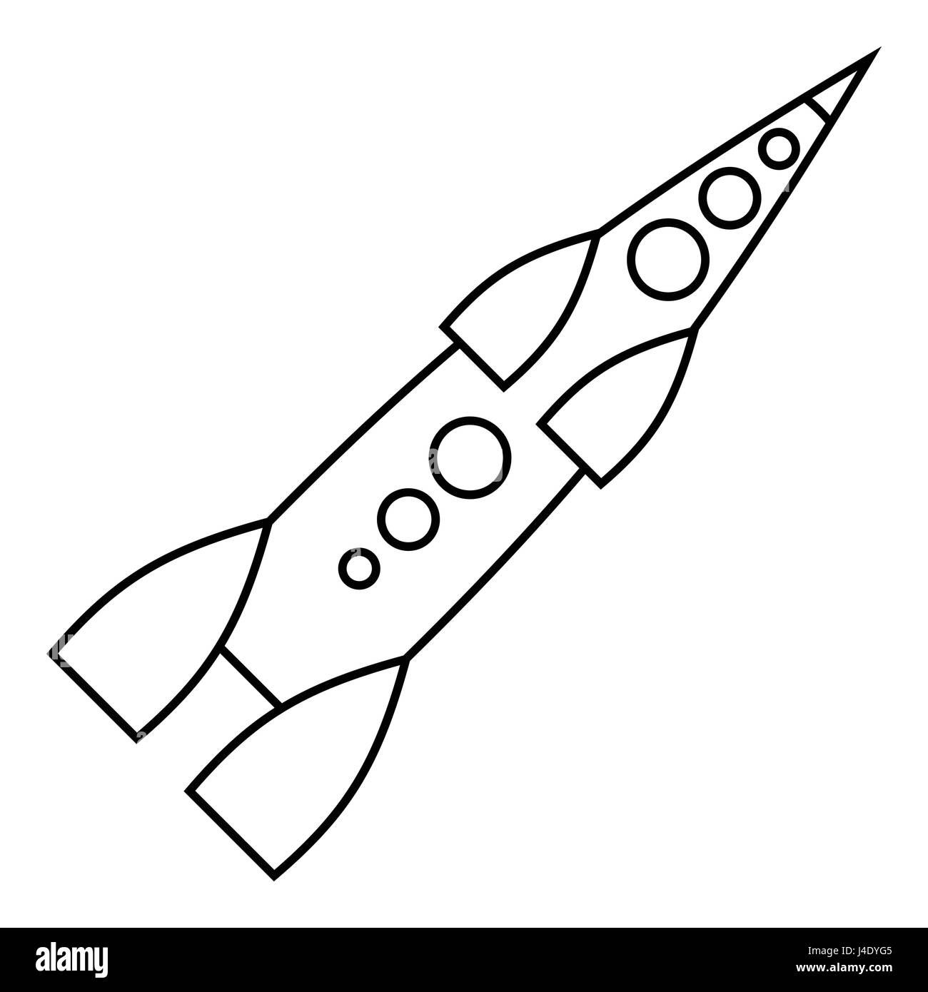 Long rocket icon, outline style Stock Vector Image & Art - Alamy