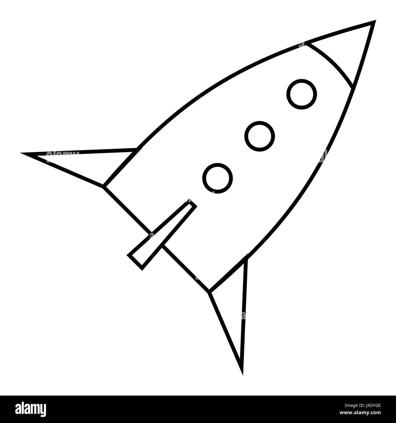 Space rocket for fly icon, outline style Stock Vector Image & Art - Alamy