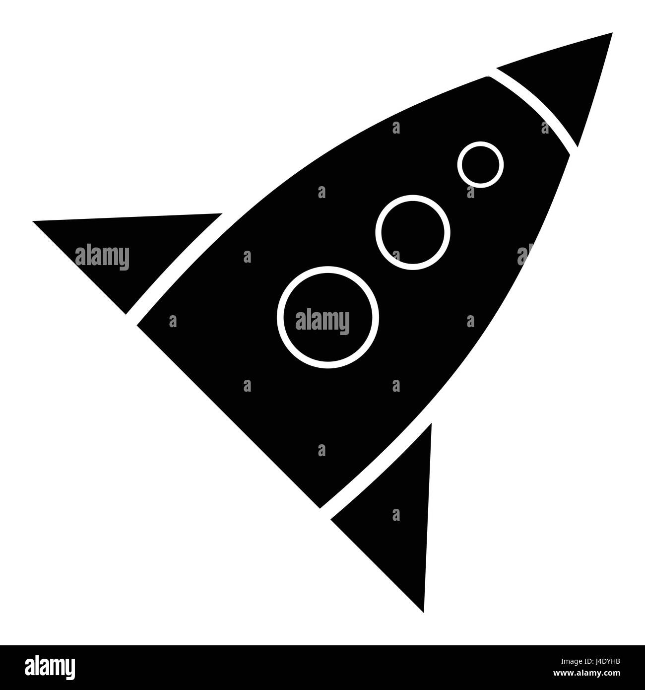 Rocket with three portholes icon, simple style Stock Vector Image & Art ...