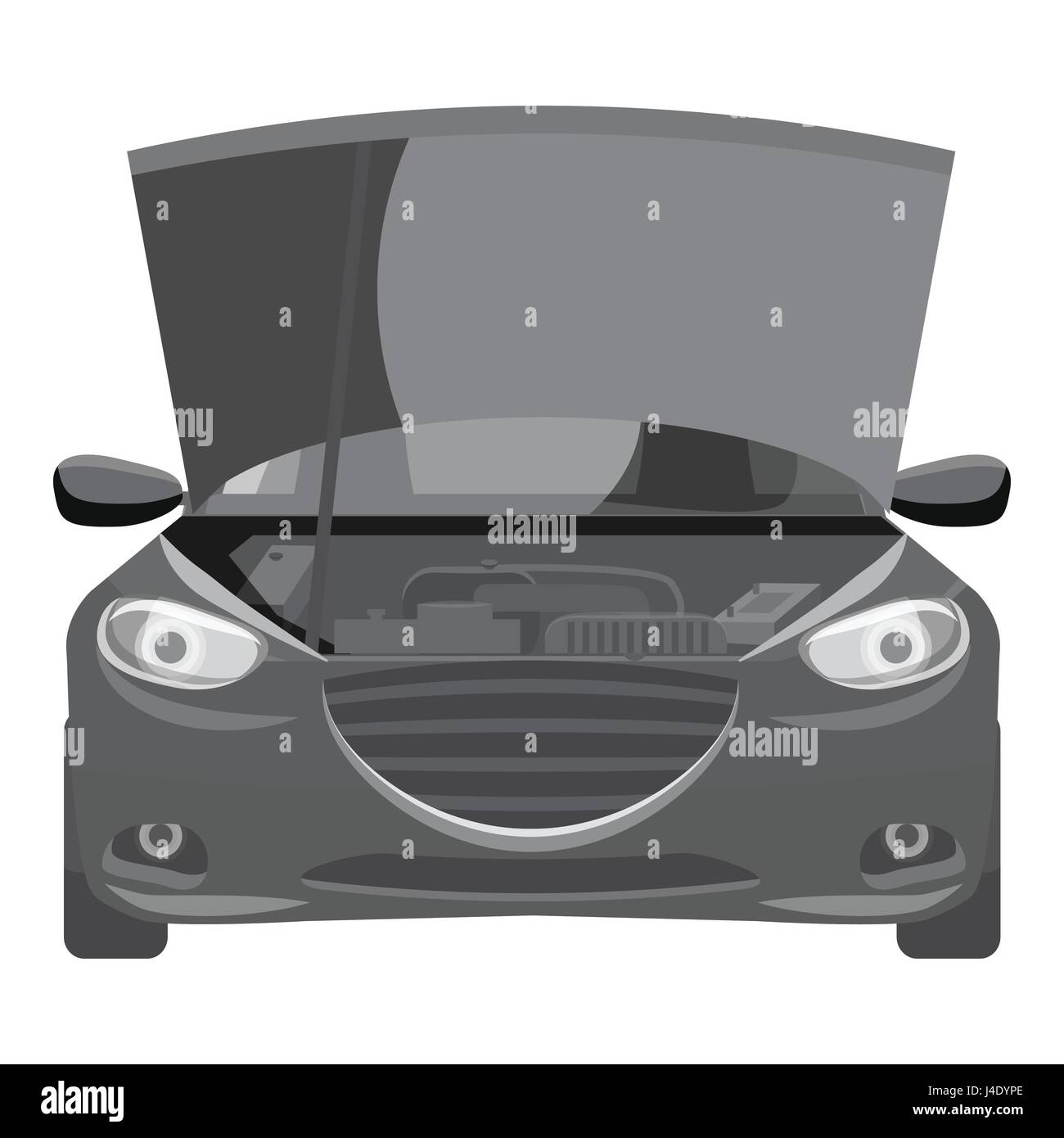 Classic car hood open Stock Vector Images - Alamy