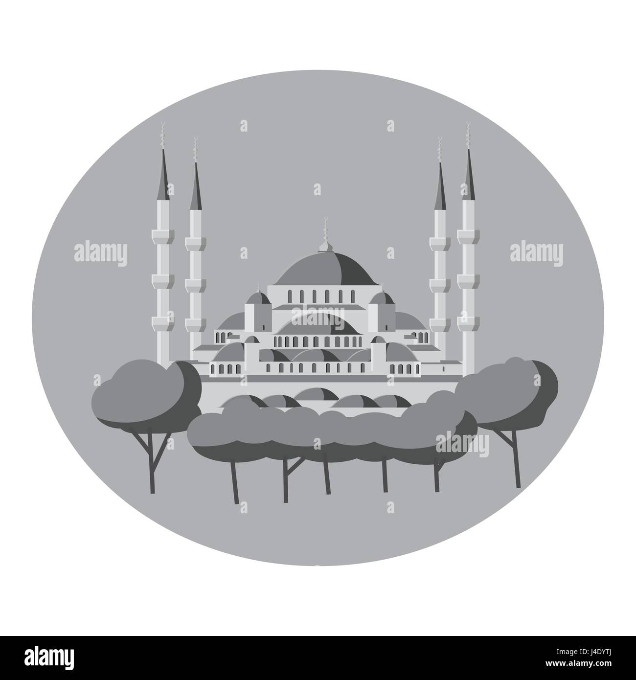 Blue mosque of Turkey icon, gray monochrome style Stock Vector Image ...