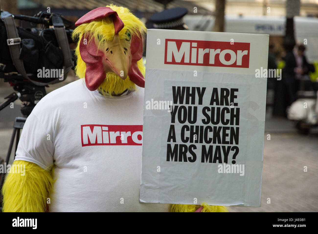 London, UK. 11th May, 2017. 'Mirror Chicken', the Daily Mirror ...