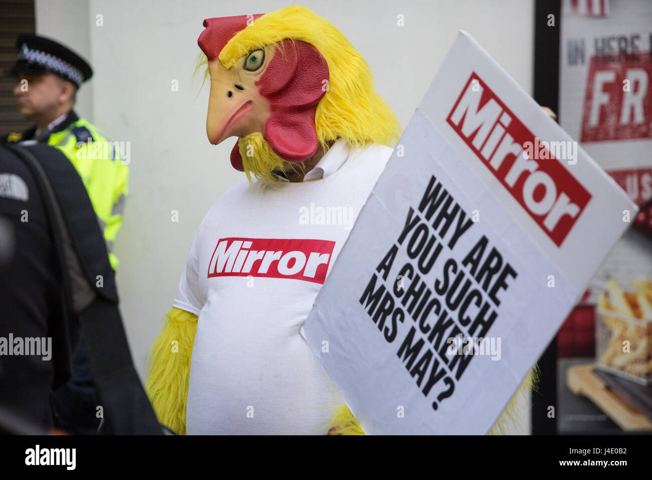 London, UK. 11th May, 2017. 'Mirror Chicken', the Daily Mirror ...