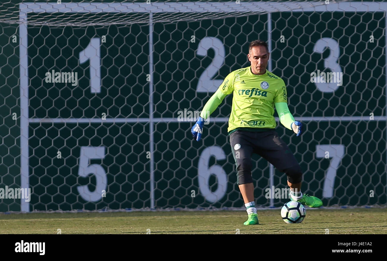 SÃO PAULO, SP - 11.05.2017: TREINO DO PALMEIRAS - Goalkeeper Fernando ...