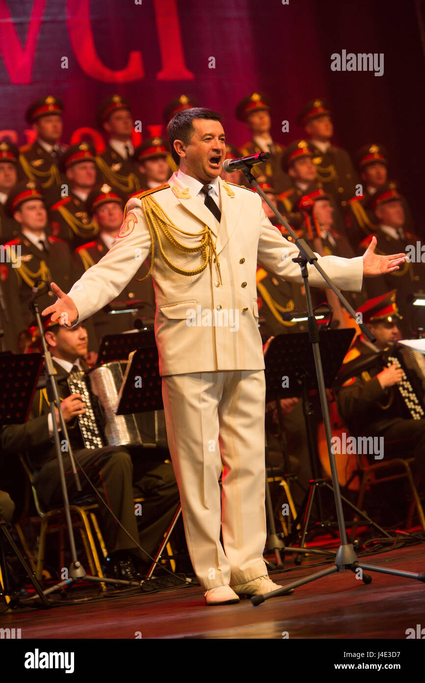 Singer Vadim Petrovich Ananyev performs during the Alexandrov Ensemble ...