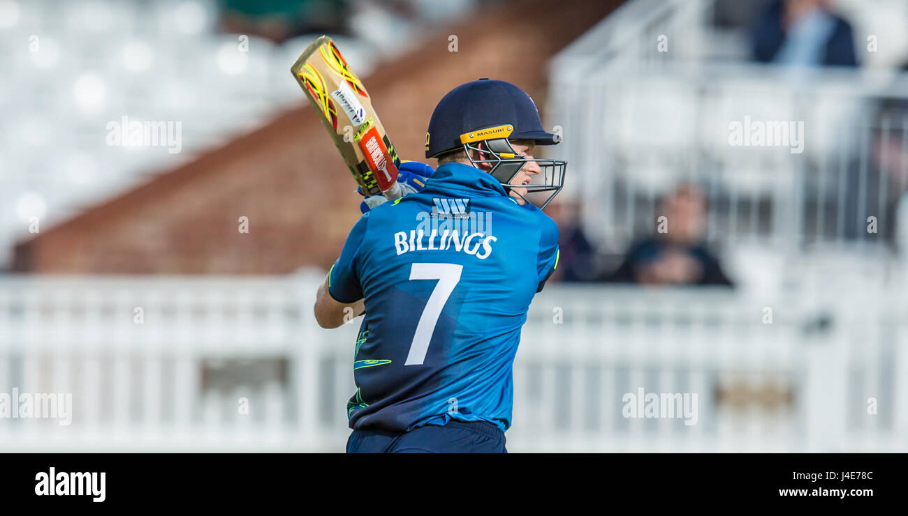 12 May, 2017. Sam Billings batting for Kent. Surrey v Kent in the Royal ...