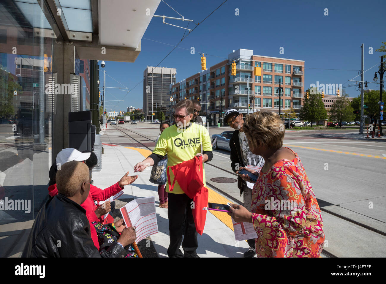 Detroit, Michigan, USA. 12th May, 2017. The QLine streetcar began ...