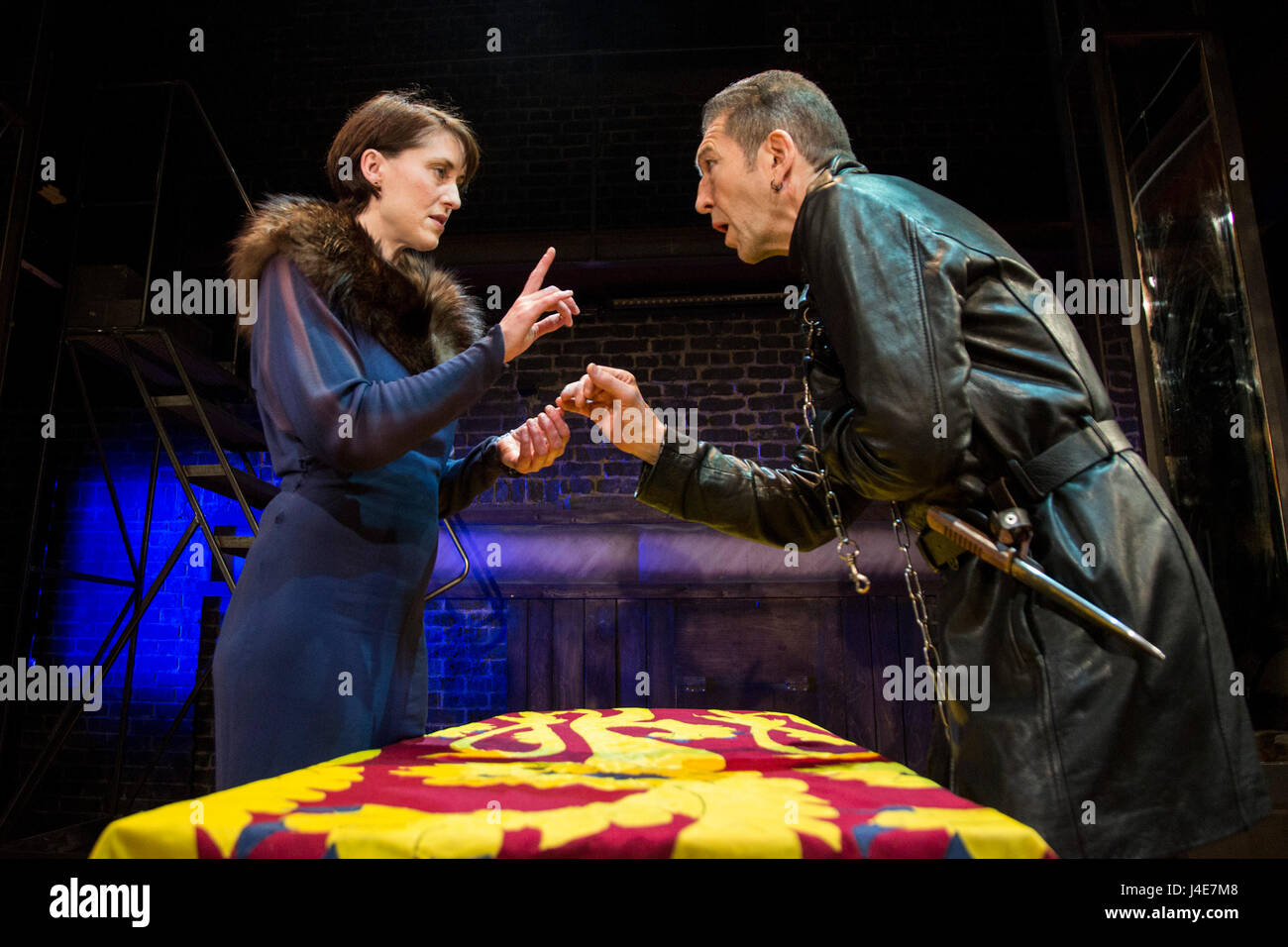 London, UK. 12 May 2017. Greg Hicks (Richard III), Georgina Rich (Lady ...
