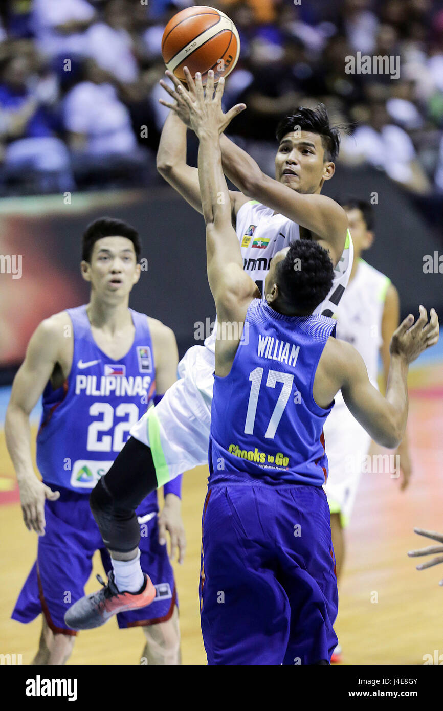 Quezon City, Philippines. 12th May, 2017. Zaya Aung (Top) of Myanmar ...