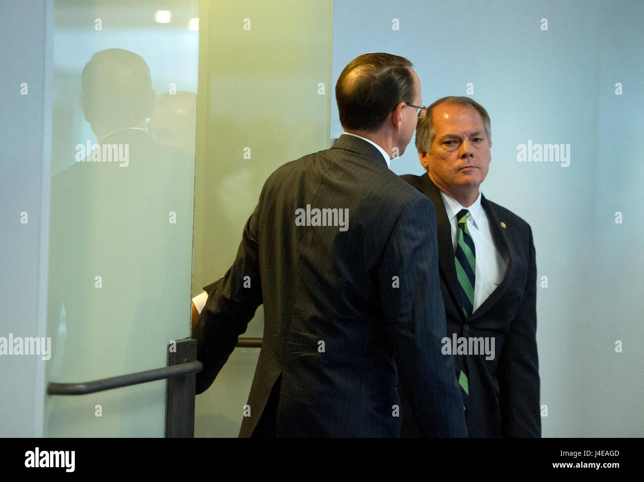 United States Deputy Attorney General Rod J. Rosenstein, left, departs ...
