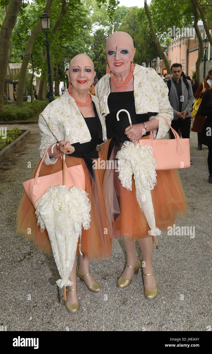 Venice, Italy. 12th May, 2017. The artist duo Eva and Adele can be seen ...