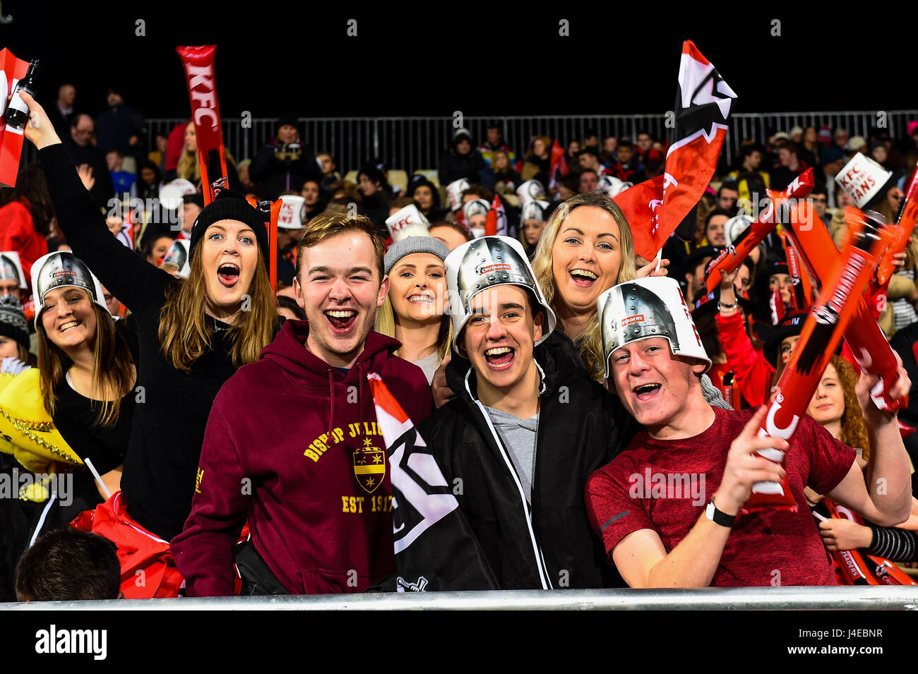 Christchurch, New Zealand. 13th May, 2017. Fans during the Super Rugby ...
