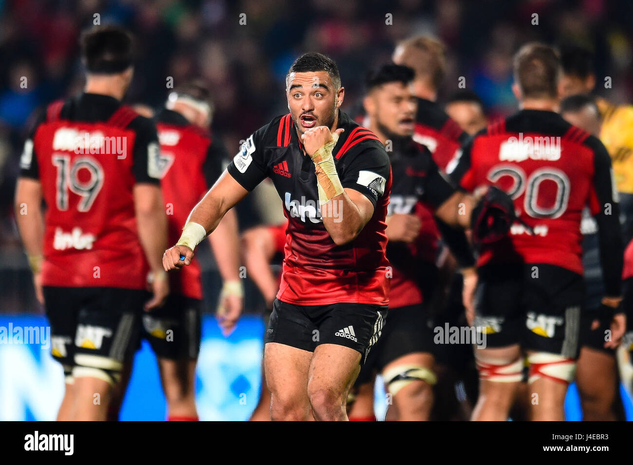 Christchurch, New Zealand. 13th May, 2017. Bryn Hall of the Crusaders ...