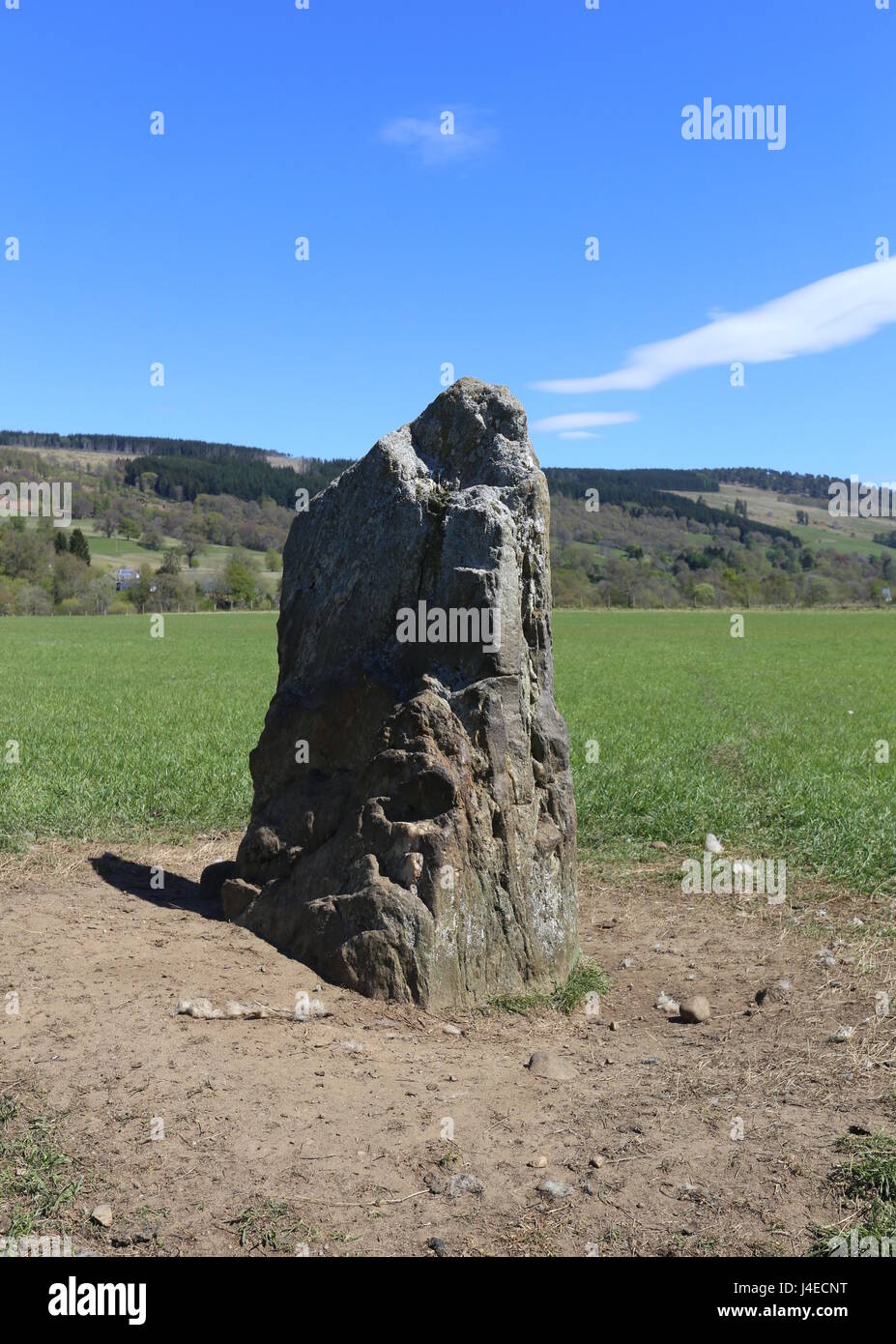 Standing stone Haugh Of Grandtully Farm Scotland May 2017 Stock Photo ...