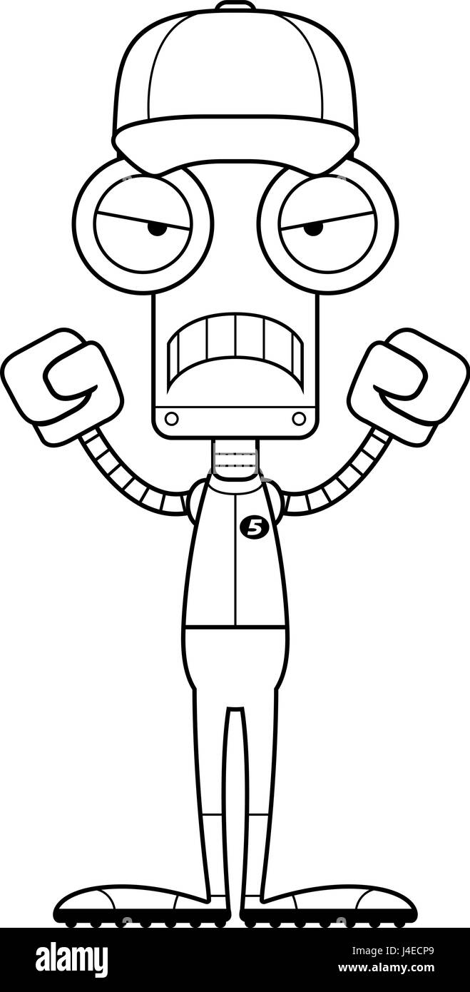 A cartoon baseball player robot looking angry Stock Vector Image & Art ...