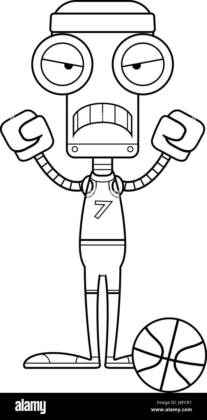 A cartoon basketball player robot looking angry Stock Vector Image ...