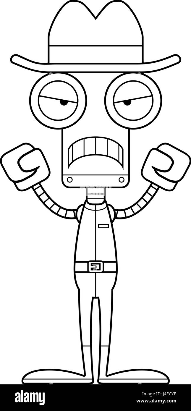 A cartoon cowboy robot looking angry Stock Vector Image & Art - Alamy