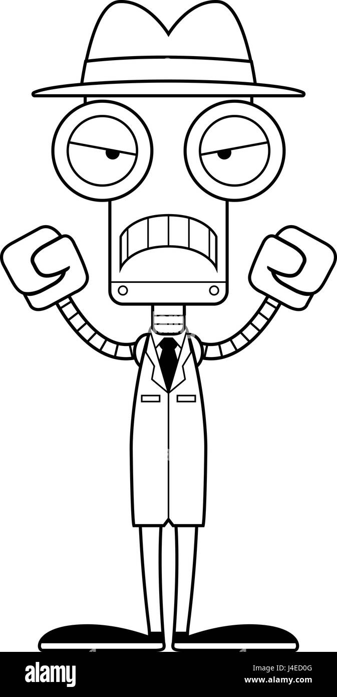 A cartoon detective robot looking angry Stock Vector Image & Art - Alamy