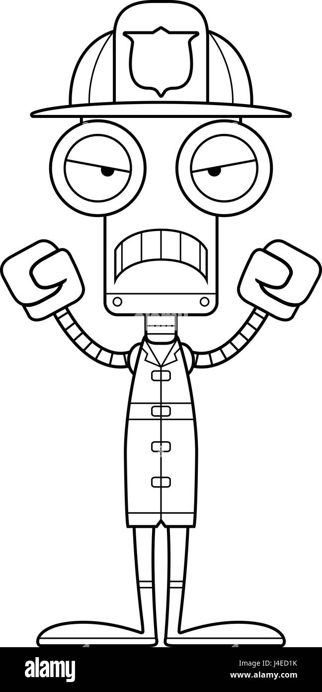 A cartoon firefighter robot looking angry Stock Vector Image & Art - Alamy