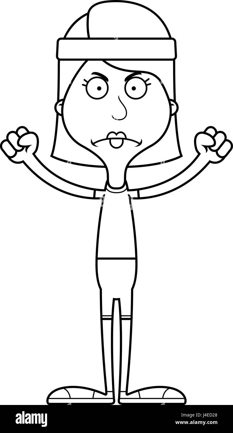 A cartoon fitness woman looking angry Stock Vector Image & Art - Alamy