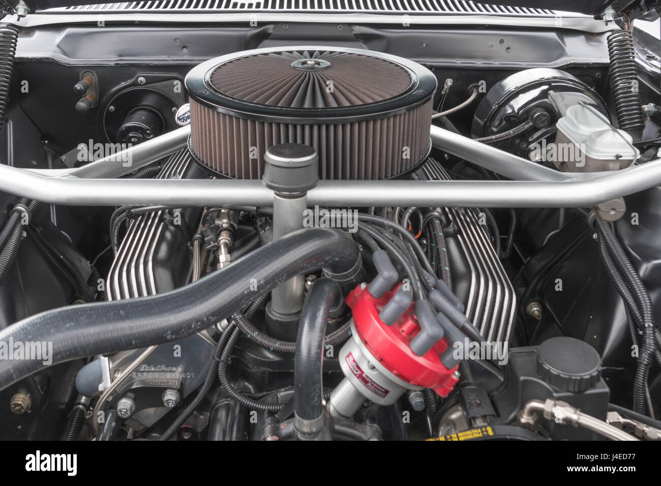 Torrance, USA - May 5 2017: AMC AMX 1970 engine on display during 12th ...