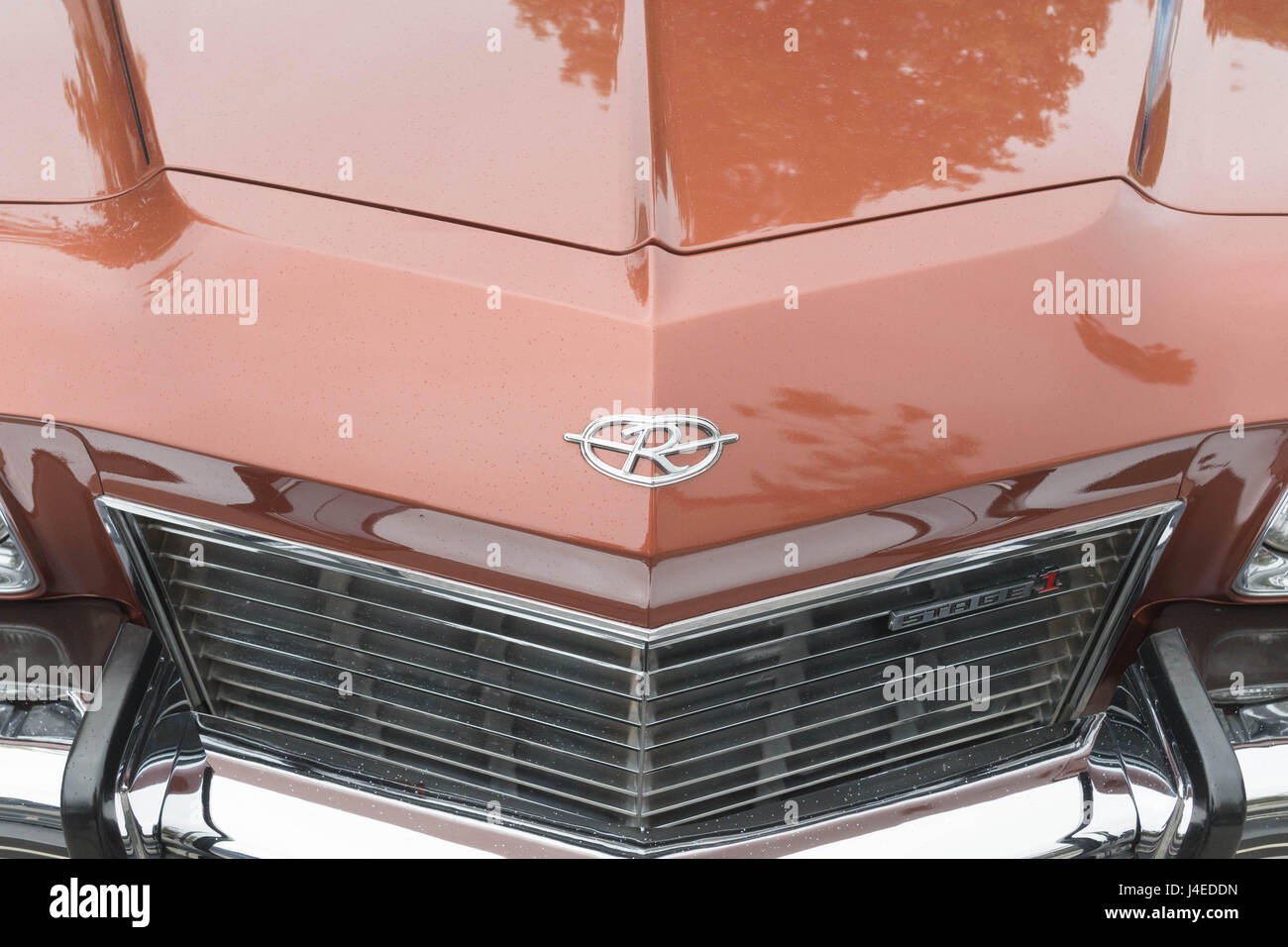 Torrance, USA - May 5 2017: Buick Riviera GS emblem on display during ...