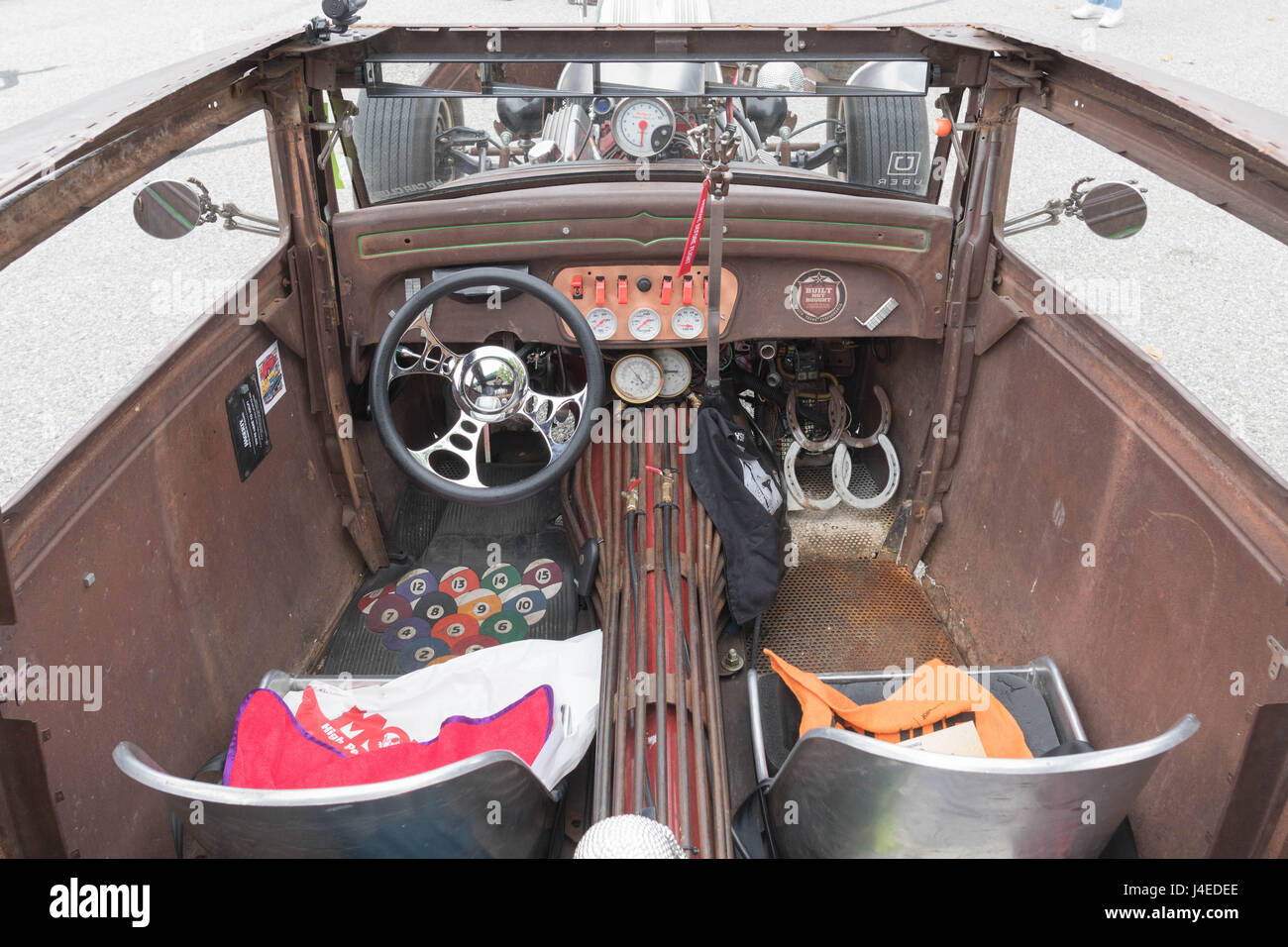 Torrance, USA - May 5 2017: Hot Rod interior on display during 12th ...