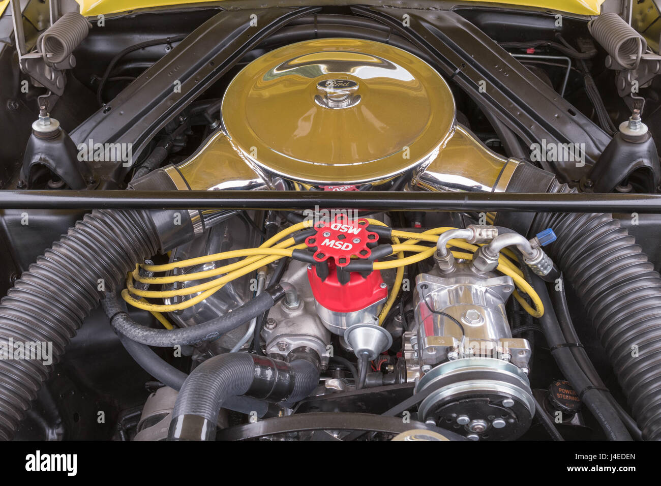 Torrance, USA - May 5 2017: Ford Falcon 1965 engine on display during ...