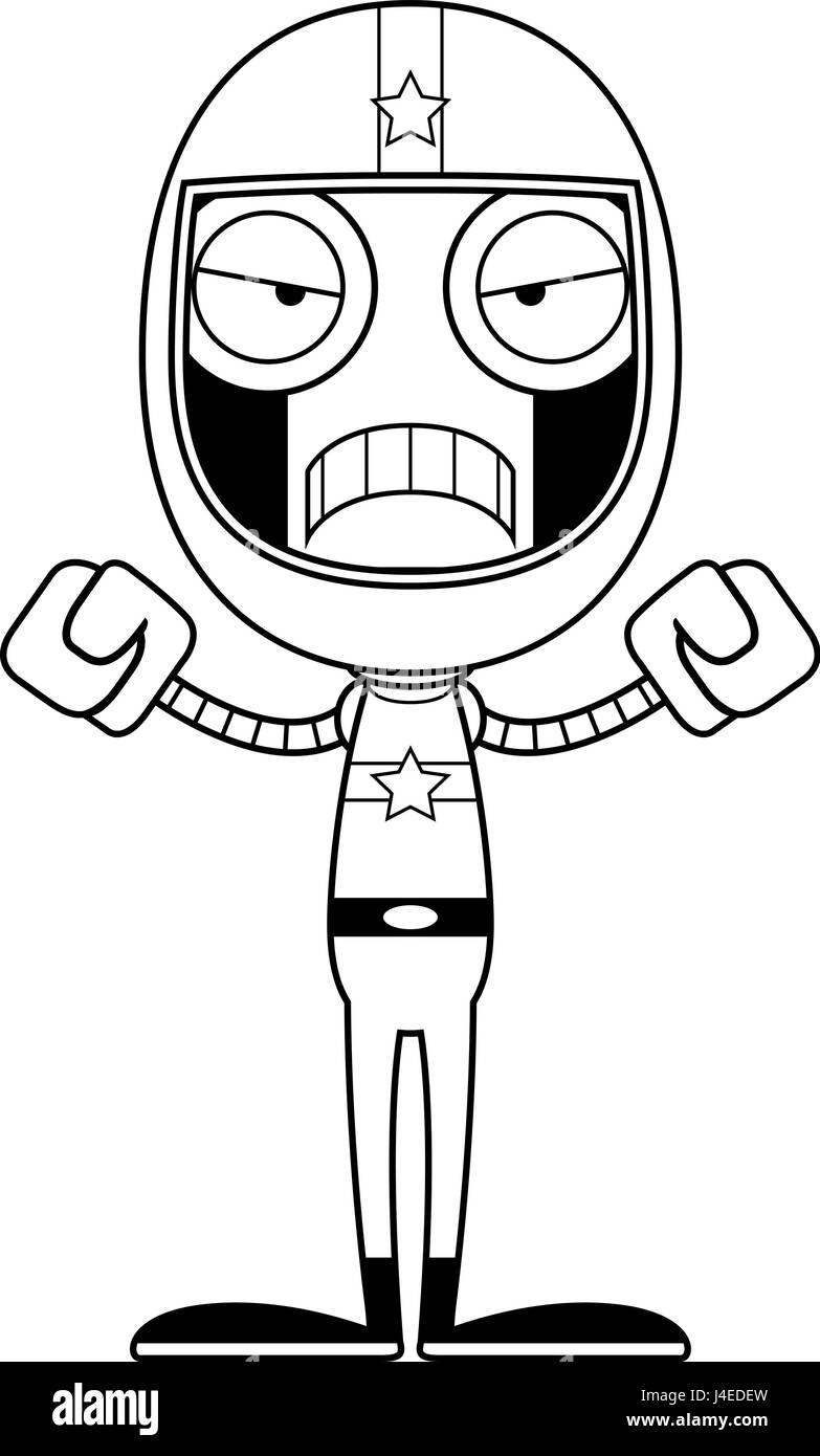 A cartoon race car driver robot looking angry Stock Vector Image & Art ...
